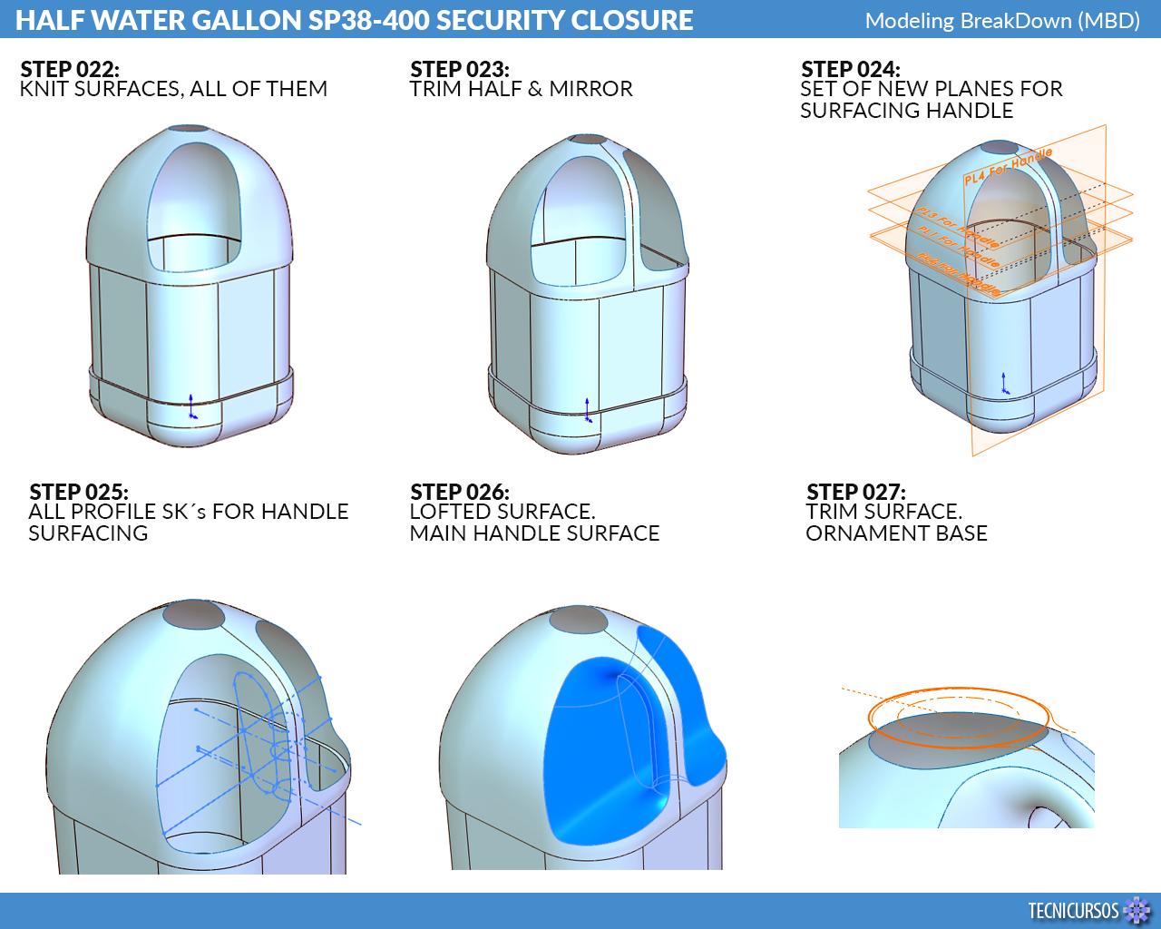 Water Half Gallon SP38-400 Security Neck | GrabCAD Tutorials