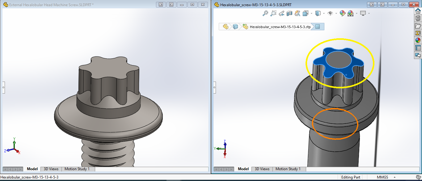 I was trying to design external hexalobular screw. I was watching Dape ...