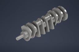 Crankshaft, Flywheel Mounting Flange, Shaft, Main Bearings, and Keyway ...