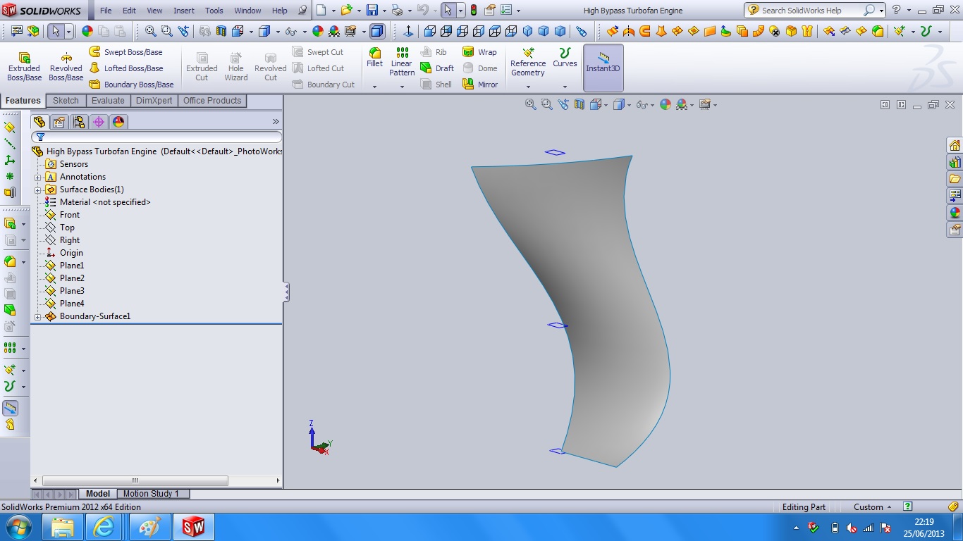 Help with Chris Shakal's Turbofan Blade | GrabCAD Tutorials