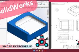 SolidWorks | 3D CAD EXERCISES 53 | StudyCadCam | Solution Tutorial | | GrabCAD Tutorials
