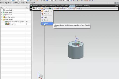 how to create a square threading hole in nx 8.0 - GrabCAD