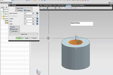 how to create a square threading hole in nx 8.0 - GrabCAD