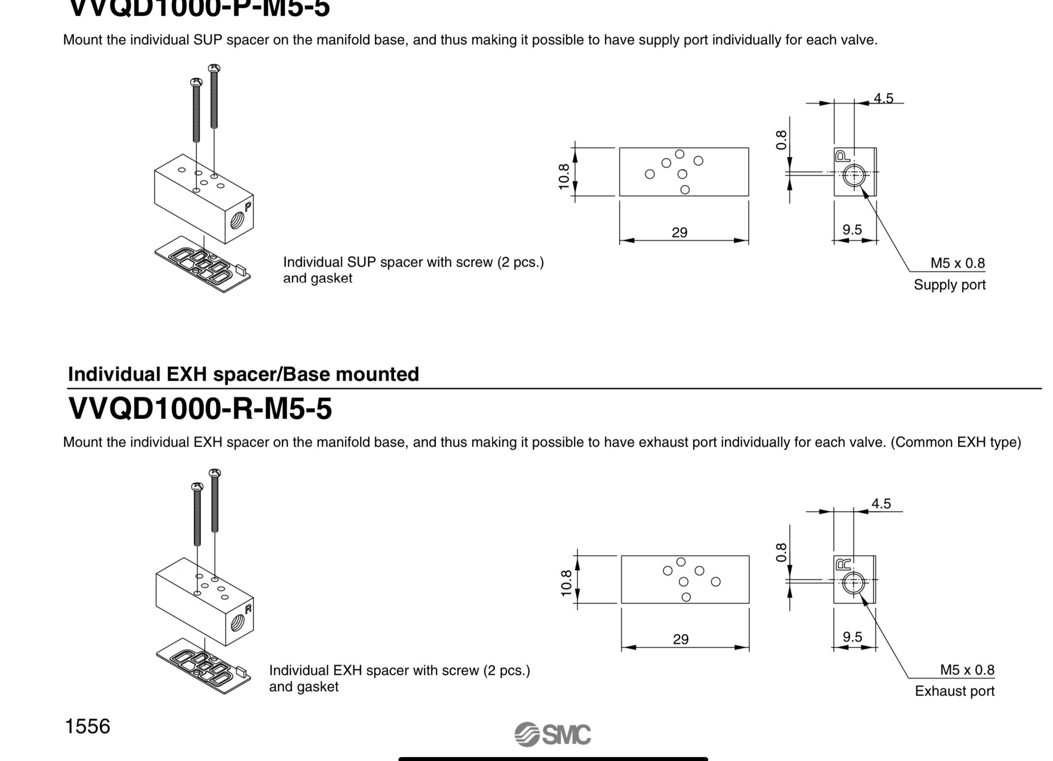 Does anyone know what the hole pattern is on the SMC Pneumatics VQD1151 ...