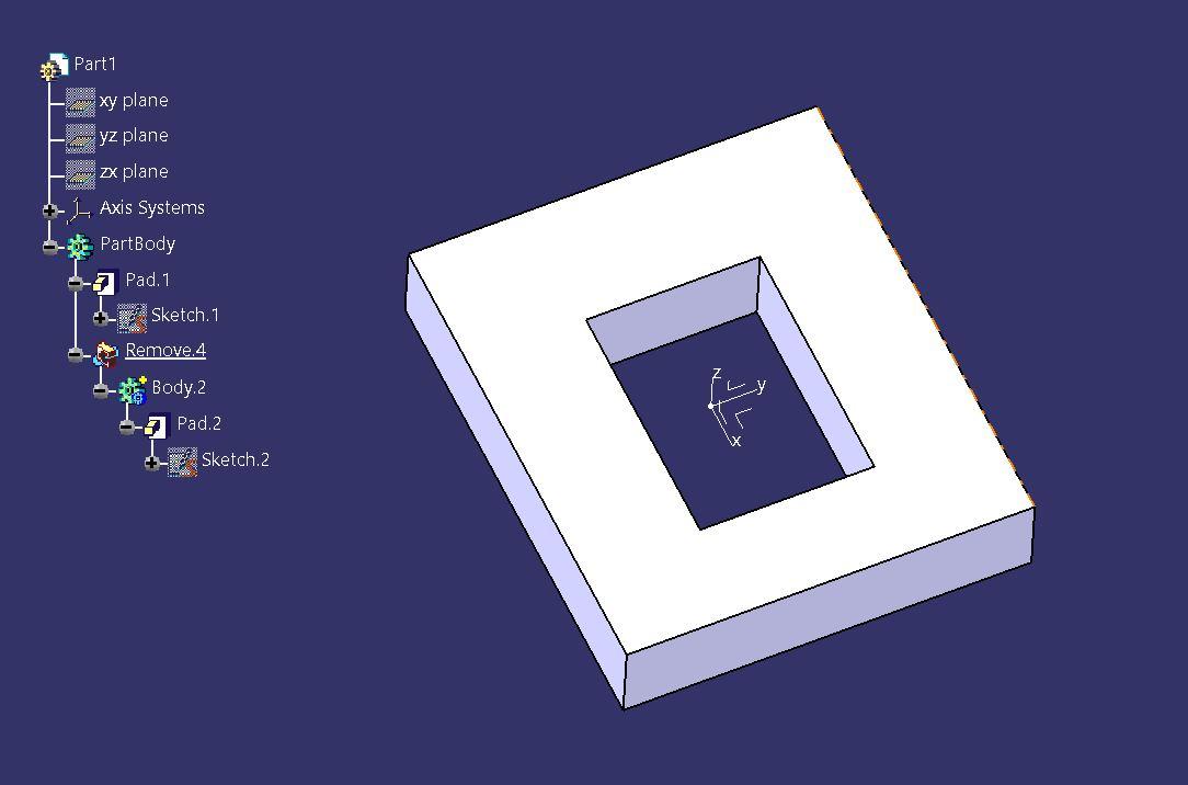 catia does not show remove body parts ? | GrabCAD Questions