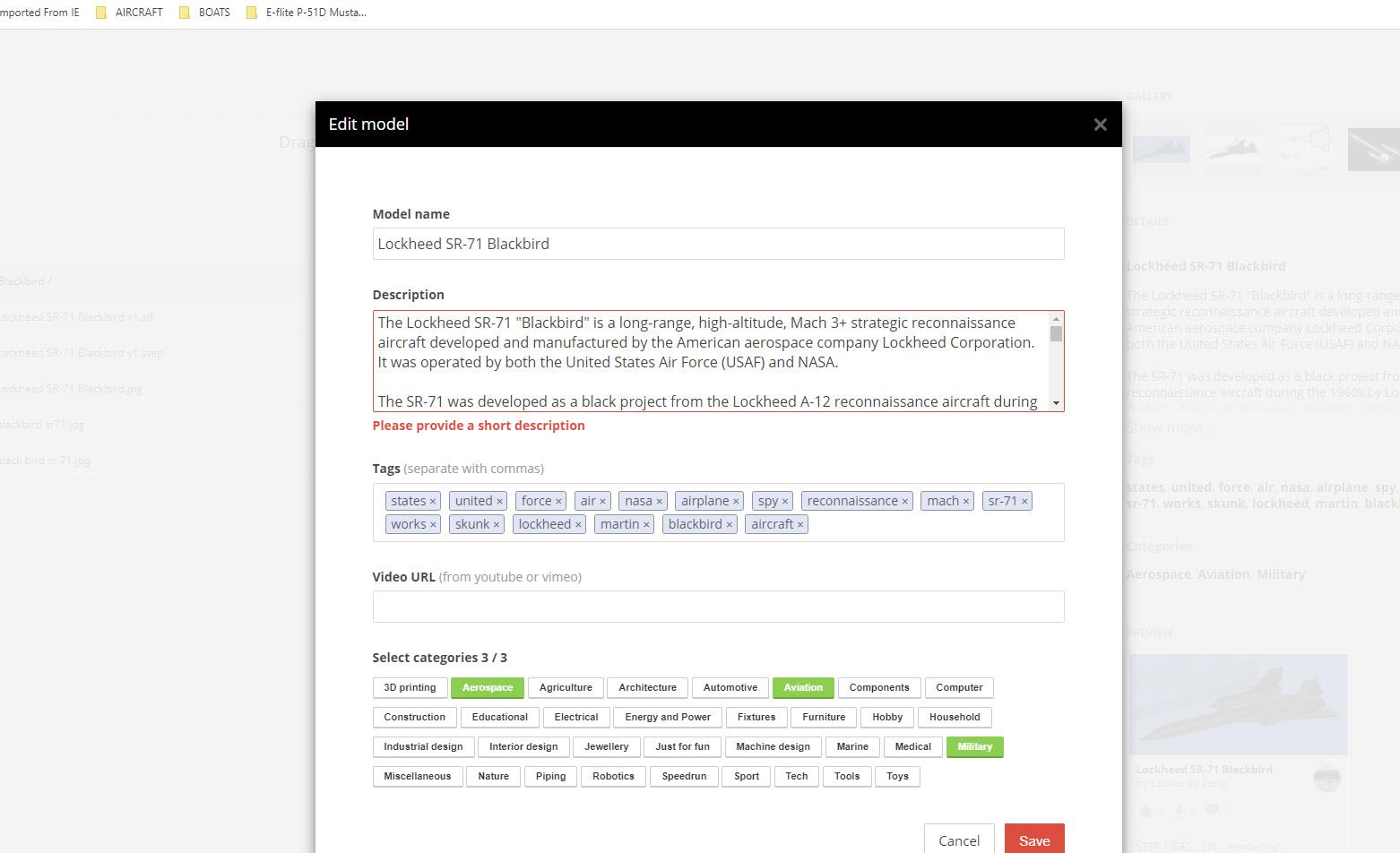 Description In Model Editing Not Saving Does Anyone Knew The Solution