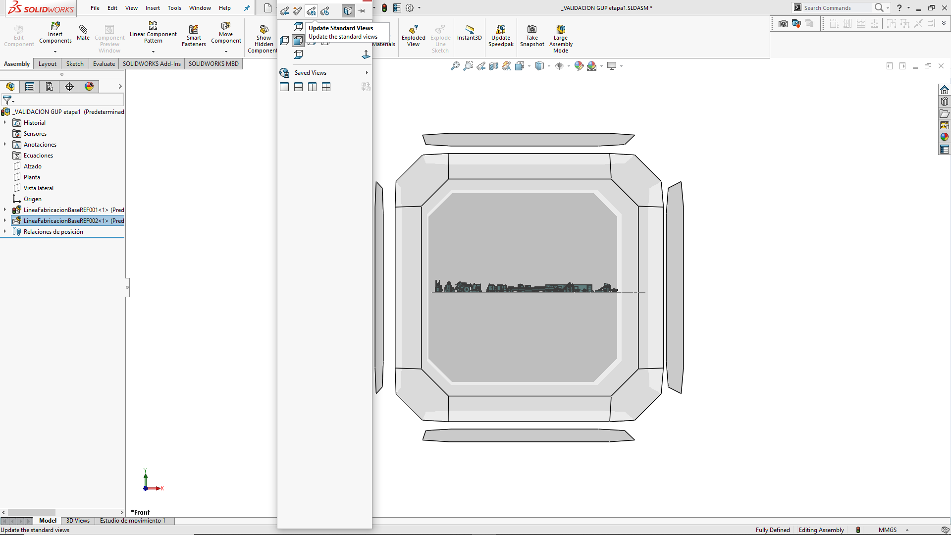 How do I reposition an assembly about the front/top/right plane ...