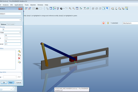 Tutorial on Four bar mechanism animation in creo or pro e wildfire ...
