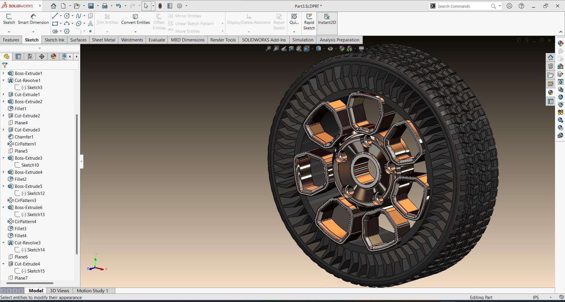 Airless Tire and Wheel | GrabCAD Tutorials
