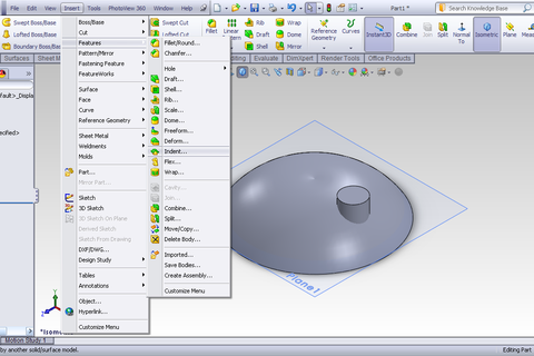 Tutorial - Indent feature in SolidWorks? - GrabCAD