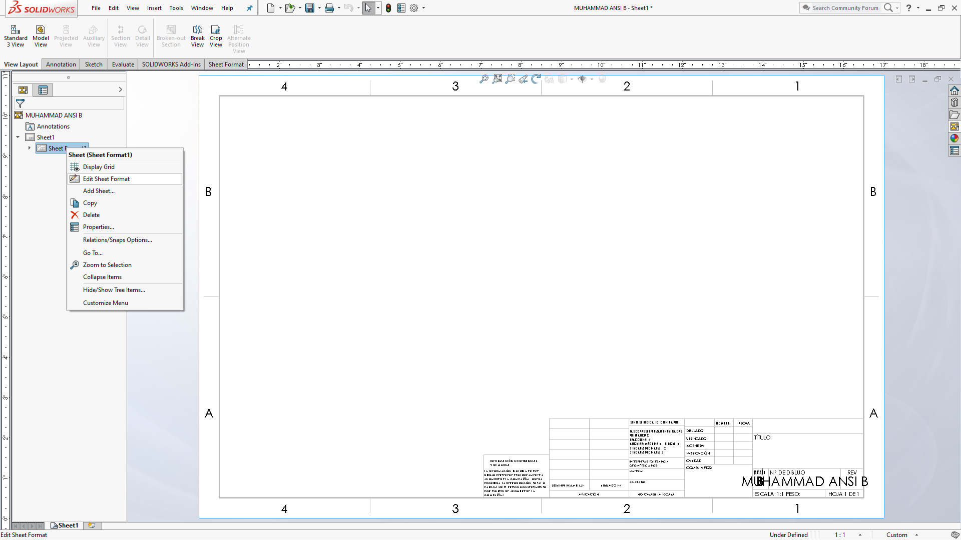 How to make a custom drawing sheet template? | GrabCAD Groups