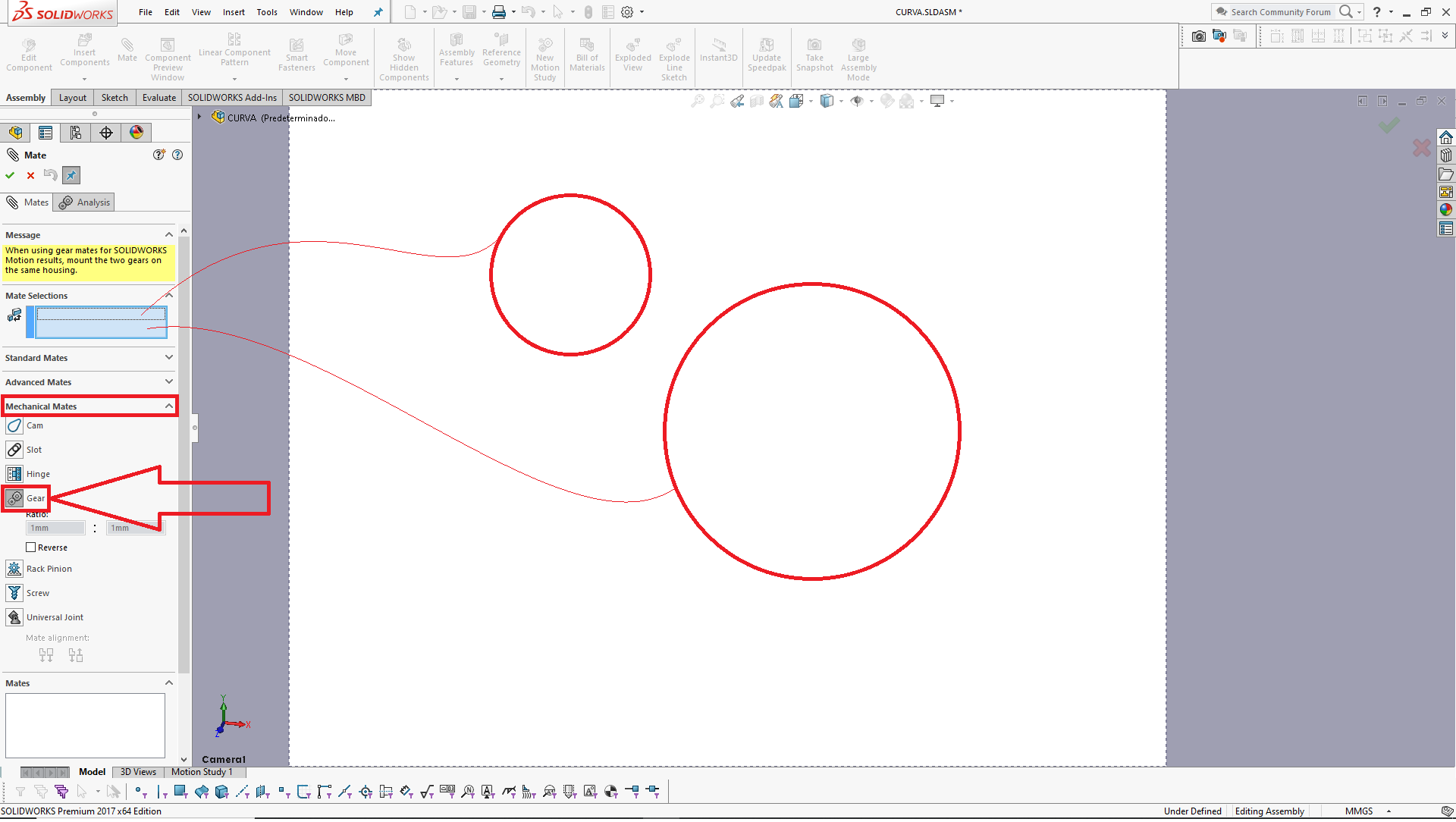 I need help with some mates in a simple gear assembly | SOLIDWORKS ...