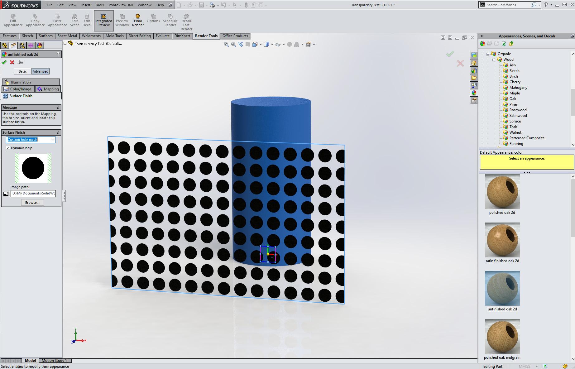 How do I make a mesh material with holes I can see through when I ...