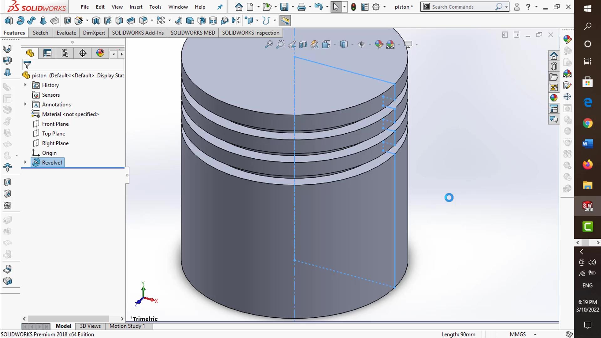 Solidworks: piston | GrabCAD Tutorials