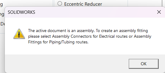 When I am using solidworks routing library manager these error message ...