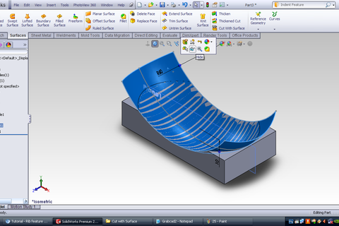 Tutorial - Using cut with surface feature in SolidWorks? - GrabCAD