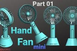Portable mini hand fan | GrabCAD Tutorials