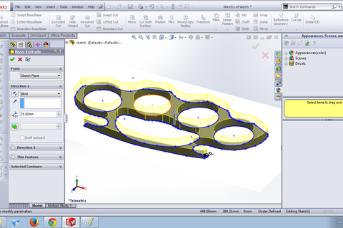 Tutorial for beginners: how to make brass knuckles in Solidworks? - GrabCAD
