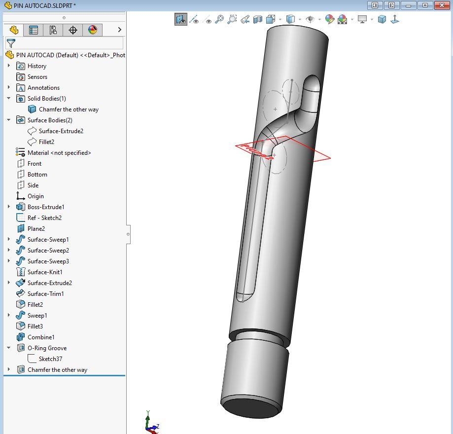 Need an help with this Pin design especially with that groove | GrabCAD Groups
