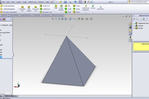 how can we draw a 4 side pyramid in the solidworks? - GrabCAD