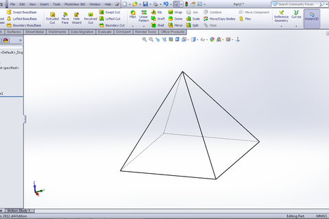 how can we draw a 4 side pyramid in the solidworks? - GrabCAD