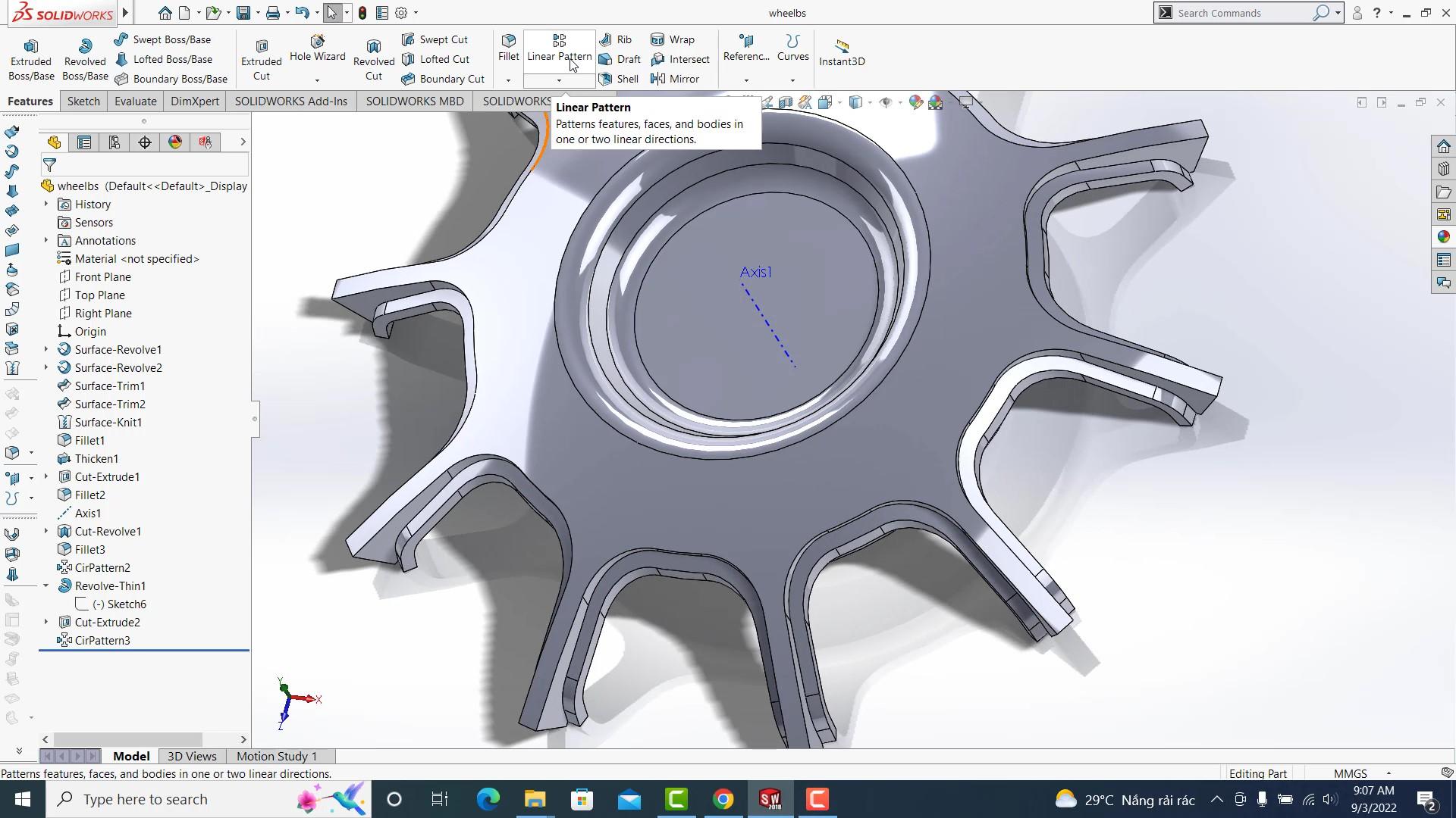 Solidworks: wheel (4) | GrabCAD Tutorials