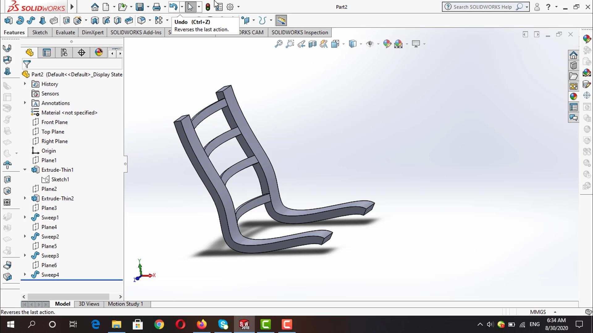 Solidworks: chair (8) | GrabCAD Tutorials