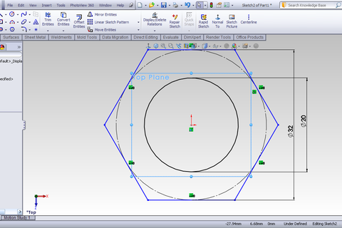 Tutorial - Creating hex nut in SolidWorks? - GrabCAD