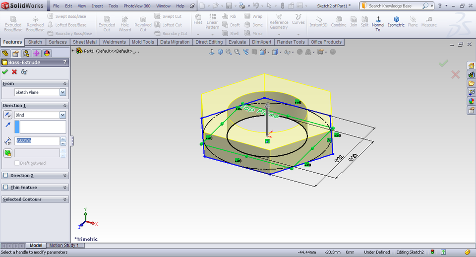 Tutorial - Creating hex nut in SolidWorks? - GrabCAD