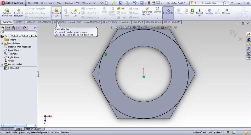 Tutorial - Creating hex nut in SolidWorks? - GrabCAD
