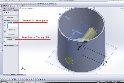 How to cut holes throughout the curved surface of a cylinder? - GrabCAD