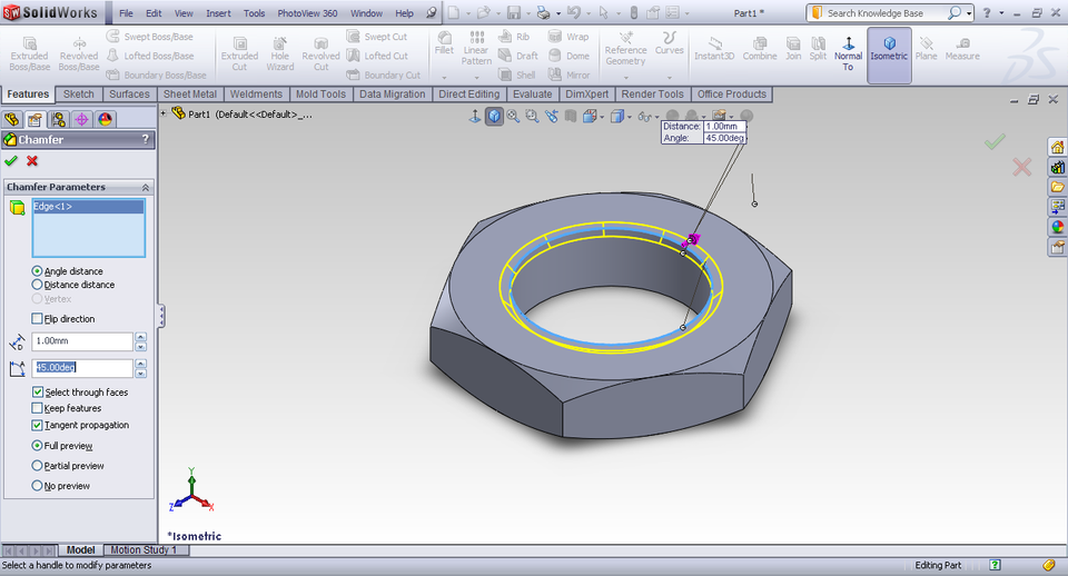 Tutorial - Creating hex nut in SolidWorks? - GrabCAD
