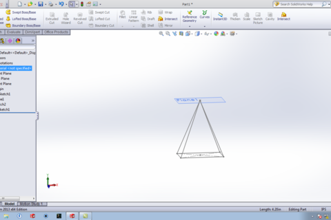 how can we draw a 4 side pyramid in the solidworks? - GrabCAD