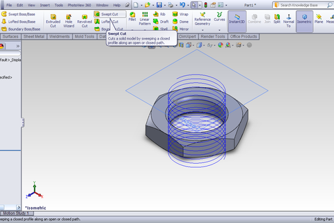 Tutorial - Creating hex nut in SolidWorks? - GrabCAD