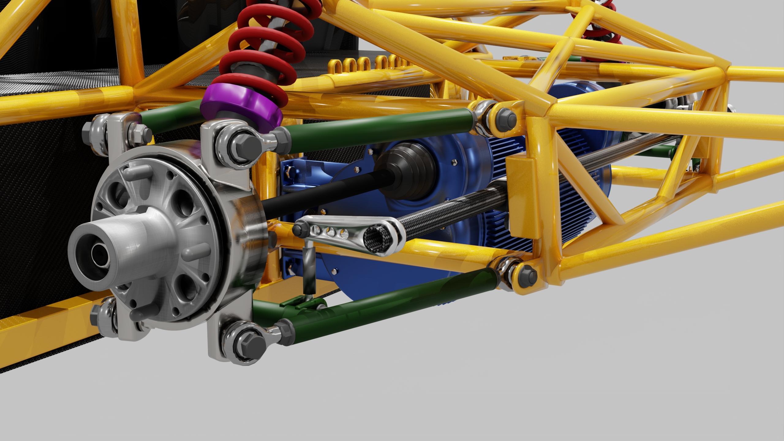 Double wishbone suspension. | ⭐ 𝑬𝒍𝒆𝒄𝒕𝒓𝒊𝒄 𝒄𝒂𝒓 𝑫𝒖𝒃𝒊𝒏𝒂 𝑬𝒗𝒐 ⭐ | GrabCAD Groups