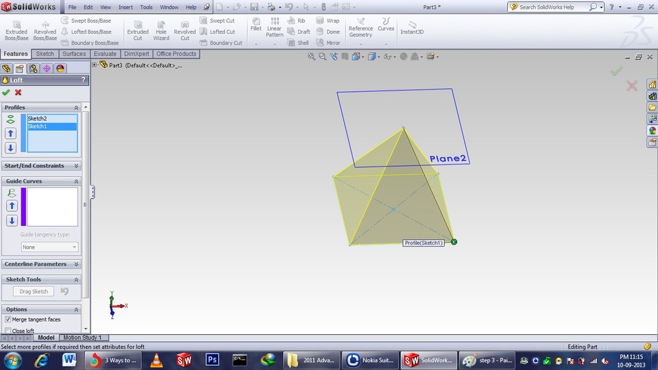how can we draw a 4 side pyramid in the solidworks? - GrabCAD