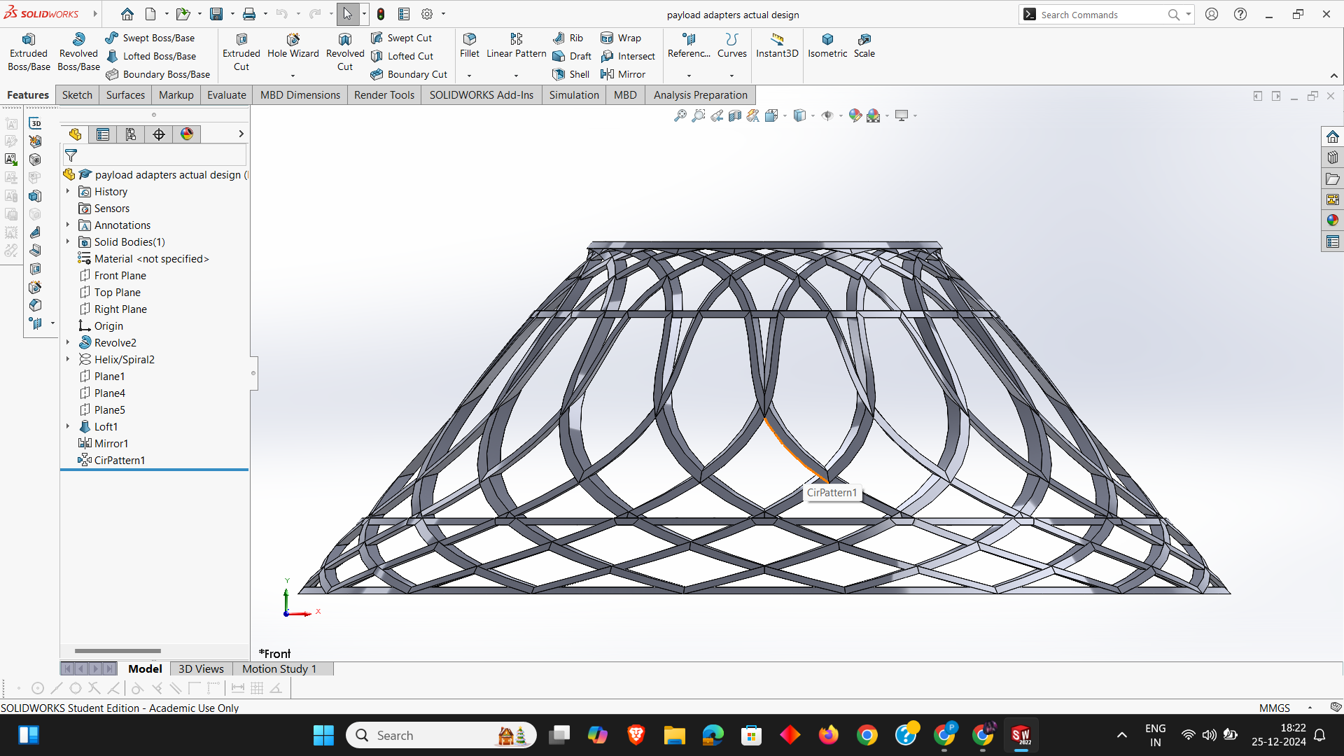 How do I stop the twisting of the spiral ribs | GrabCAD Questions