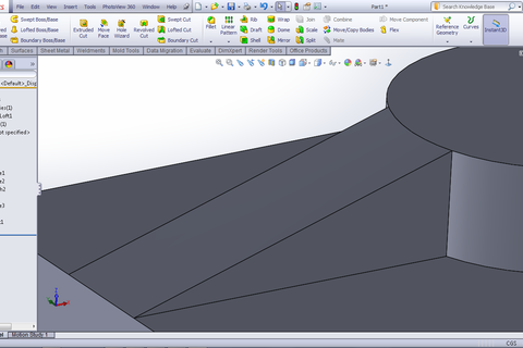 tutorial: request = How do I create rib on a cylinder? - GrabCAD