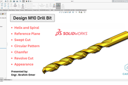 Design M10 Drill Bit | Sketch Drill Bit in Solidworks | Swept Cut | Revolved Cut | CADable ...