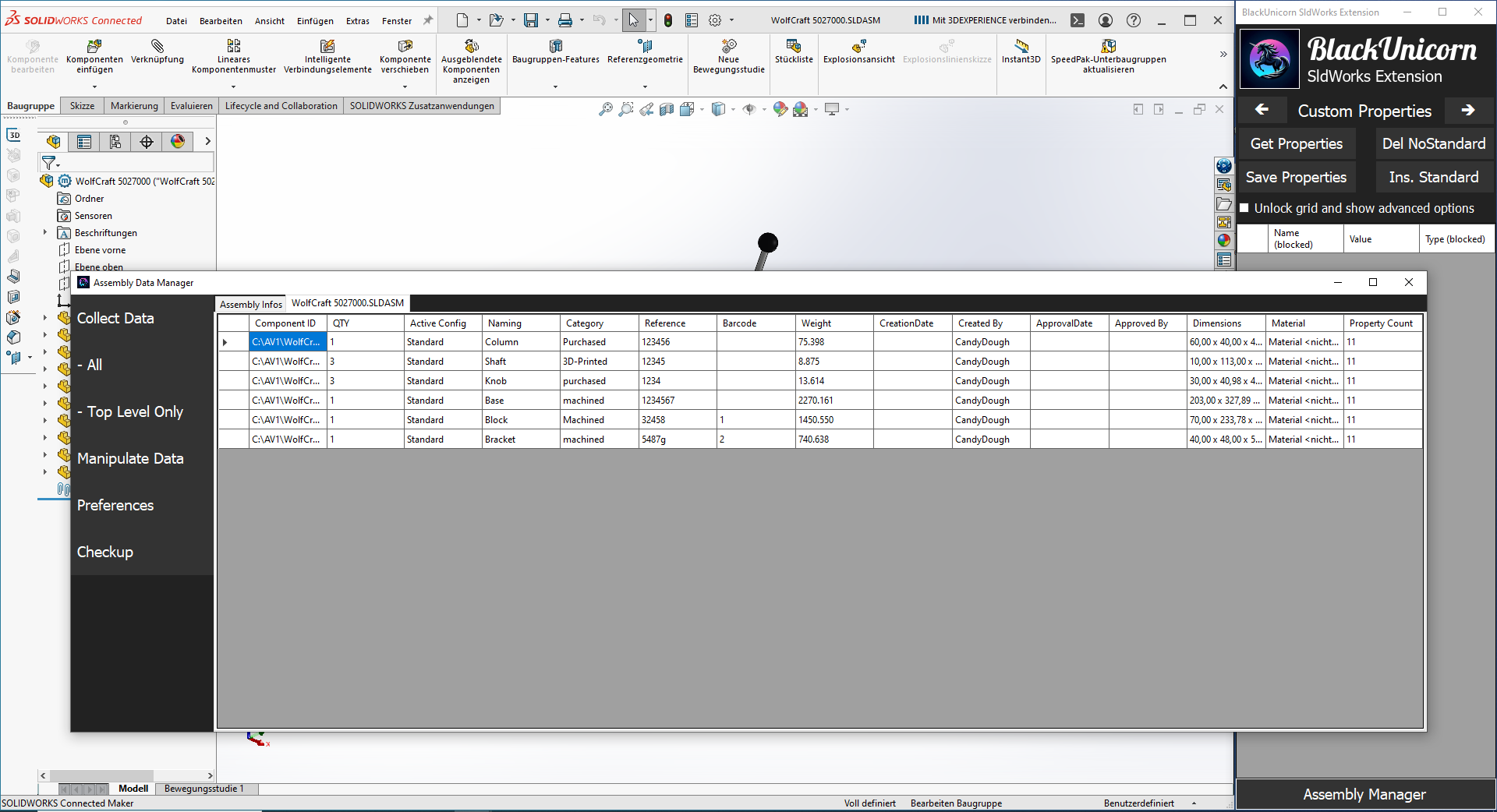 Assembly Dashboard Solidworks Design And Help Grabcad Groups