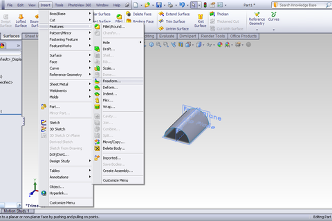 Tutorial - Freeform feature in SolidWorks? - GrabCAD