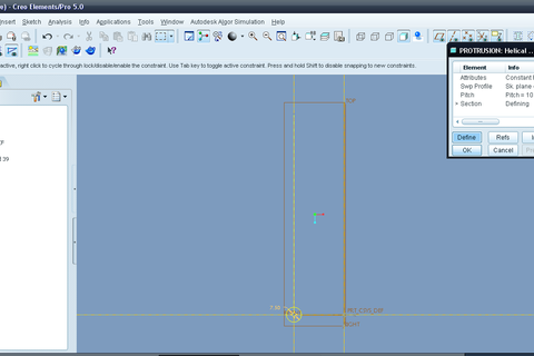 Tutorial - Helical Sweep in Creo Elements/Pro aka Pro Engineer Wildfire ...