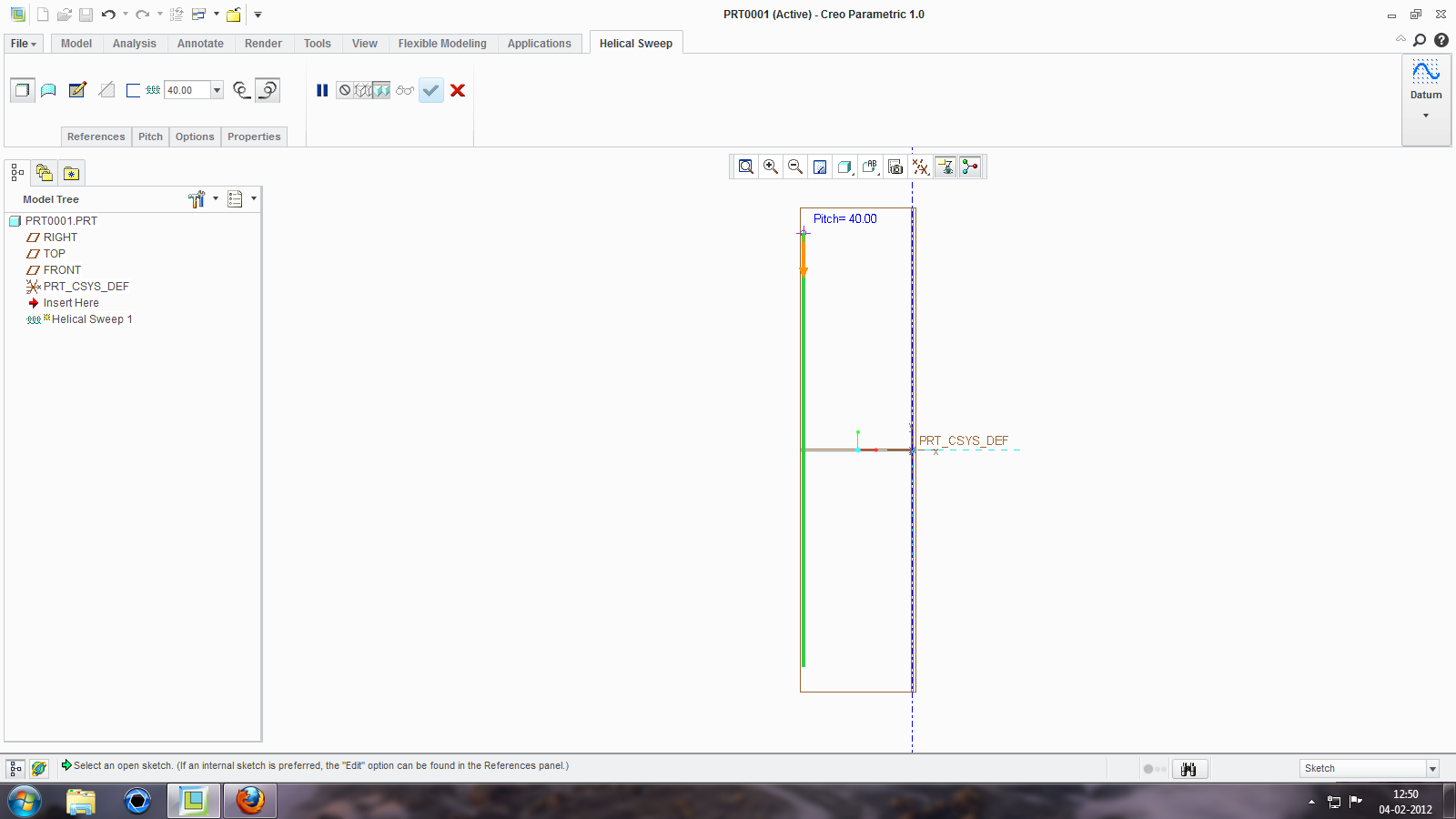 Tutorial - Helical Sweep in Creo Elements/Pro aka Pro Engineer Wildfire ...