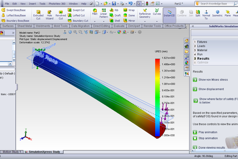 Tutorial - Using SimulationXpress in SolidWorks for analyzing a rod ...