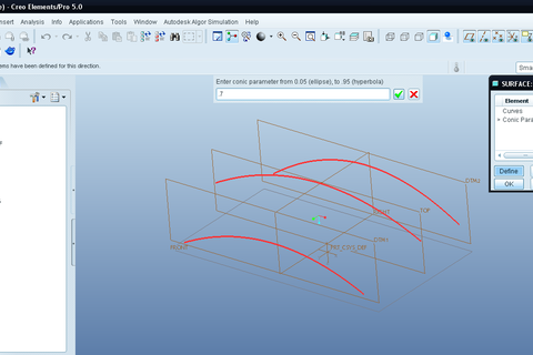 Tutorial - Creating Conic surfaces using shoulder curves in Creo ...