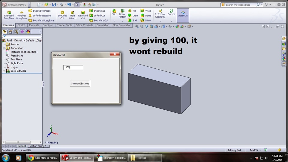 How to rebuild in Solidworks API - GrabCAD