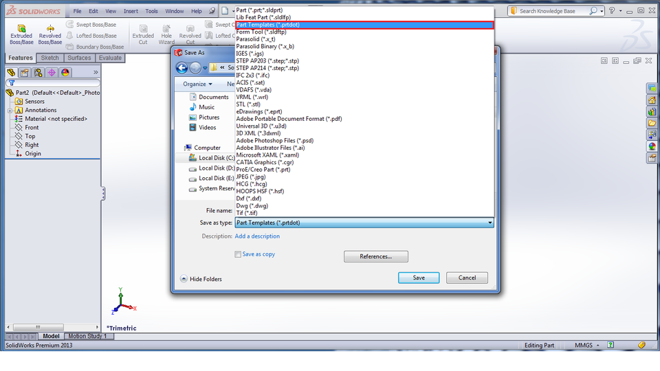 how to change the default units inches into mm in solidwork - GrabCAD