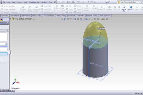 Tutorial - Using Dome feature in SolidWorks? - GrabCAD