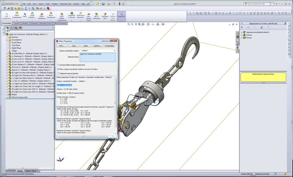 Weigh assembly in SolidWorks - GrabCAD