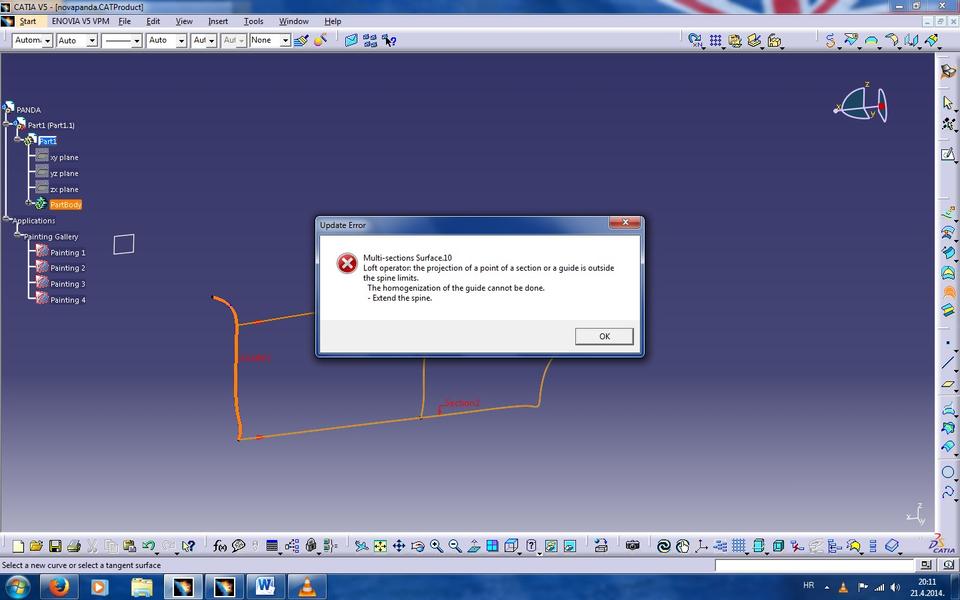 How To Fix Errors In Multi Sections Surface In Catia V5 Grabcad